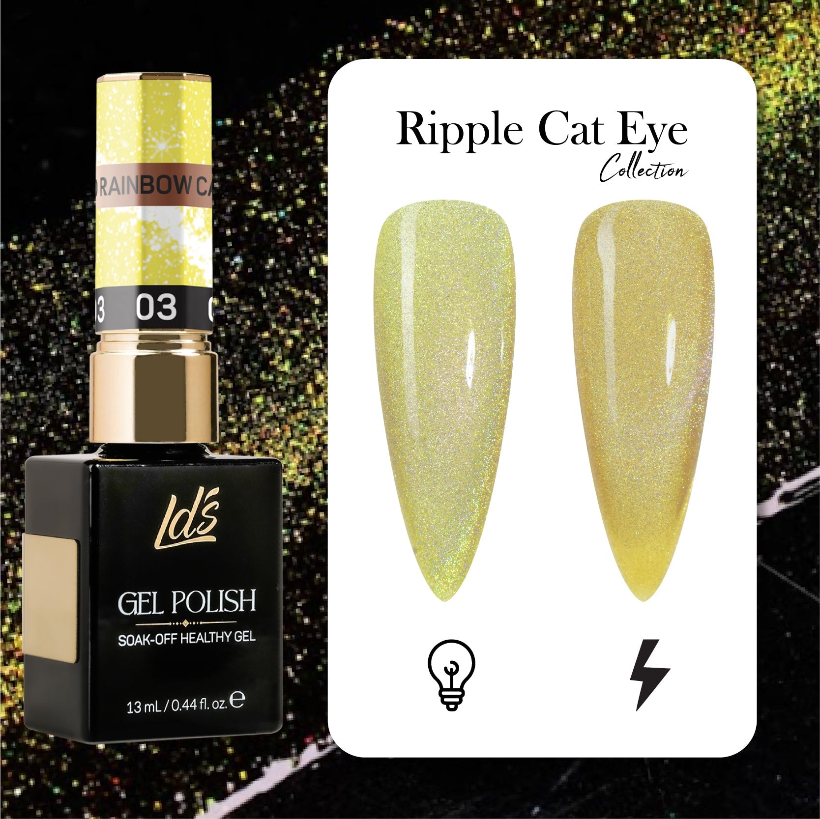 LDS Ripple Cat Eye - 03 - Gel Polish 0.5 oz - Ripple Cat Eye Collectio
